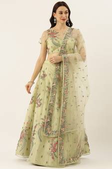 Net Lehenga - Buy Indian Net Lehenga Choli with Dupatta & Lining Online
