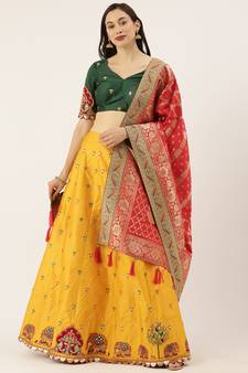 Net Lehenga - Buy Indian Net Lehenga Choli with Dupatta & Lining Online