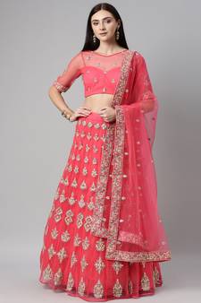 Net Lehenga - Buy Indian Net Lehenga Choli with Dupatta & Lining Online
