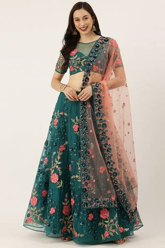 Net Lehenga - Buy Indian Net Lehenga Choli with Dupatta & Lining Online