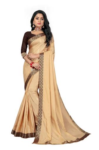 Buy Indian Beige Color Saree on All Fabrics & Design