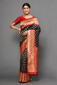 Black Saree – Buy Plain & Designer Black Sarees @ Mirraw