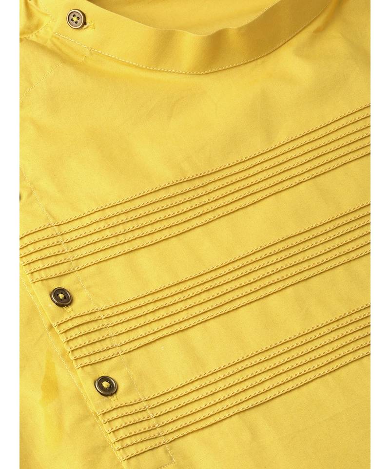 Mustard Solid Straight Kurta With Yoke Thread Work - SEE DESIGNS ...