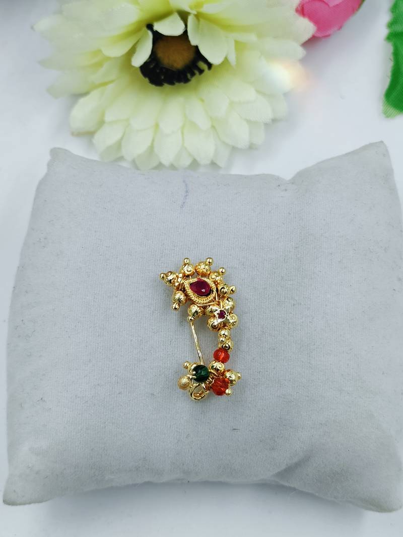 Maharashtrian Traditional Gold Plated Nath for Women and Girls - SUKAI ...
