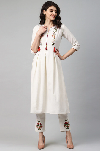 White Kurtis Online - Buy Plain White Kurti Designs for Women