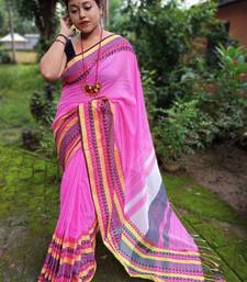 Mango Kalka Border Begompuri Saree - BISWAS HANDLOOM - 3737616