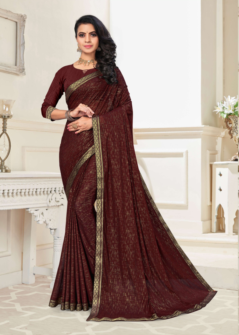 Brown IMPORTED FABRIC Designer Saree - Indian Women Fashions Pvt Ltd ...