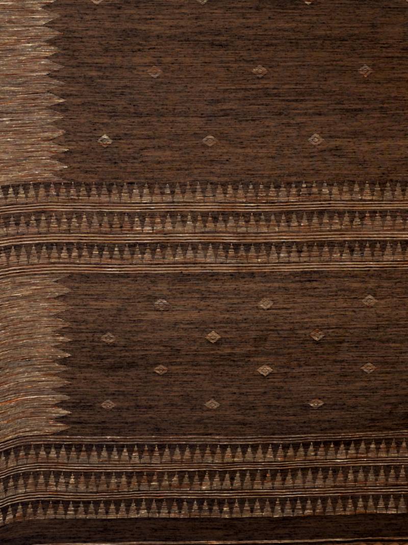 Black hand woven matka silk saree with blouse - Sajasajo - 3752467