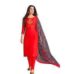 Red sequins chanderi salwar - MANVAA - 3761710