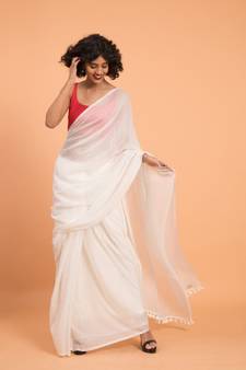 White Sarees – Buy White Color Saree Designs for Women in India