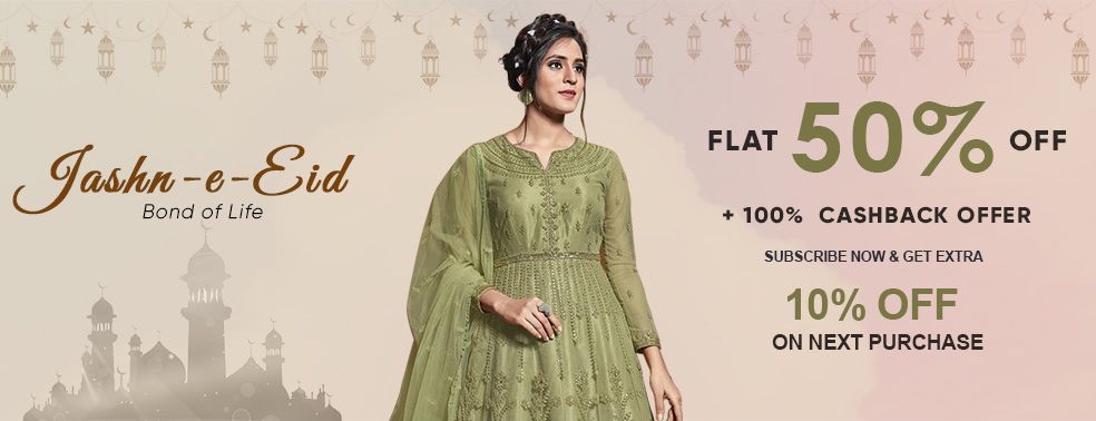 Green floral print linen saree with blouse - Shangrila Designer - 3318603